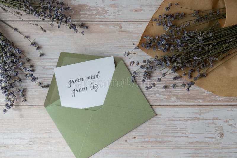 GREEN MIND GREEN LIFE Text on Supportive Message Paper Note Reminder ...