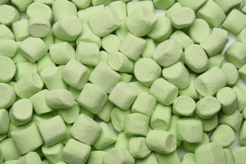 Green Mini Marshmallows Filling the Frame Stock Photo - Image of pile ...