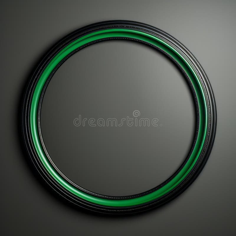 Green Minimalistic Round Picture Frame. Stock Illustration ...