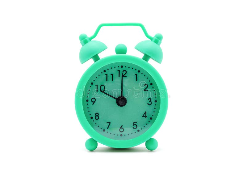 Green Mint Alarm Clock in Vintage Style Isolated on White Stock Image ...