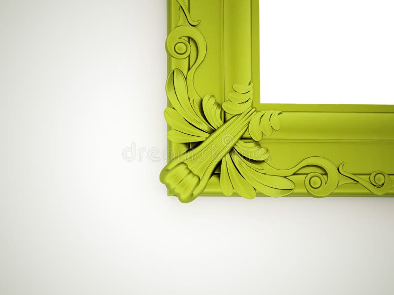 Green Mirror Frame Vintage Concept Stock Illustration - Illustration of ...