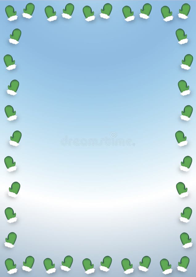 Green Mitten Border 3 stock illustration. Illustration of green - 5523767