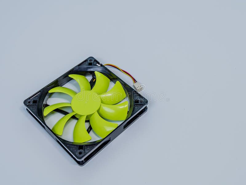 Green 120mm Computer Case Fan Stock Photo - Image of electric, rotor ...