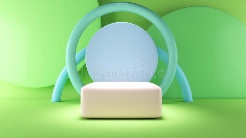 Green Mock Up To Place Product Samples. on a Pastel Light Green ...