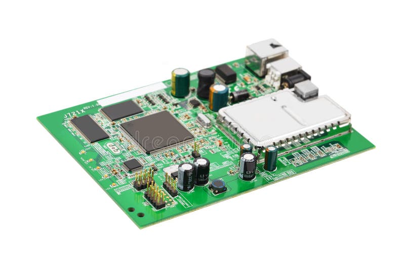 Green modem motherboard stock image. Image of electronic - 133476327