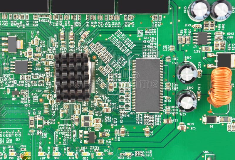 Green modem motherboard stock image. Image of electronic - 133476327