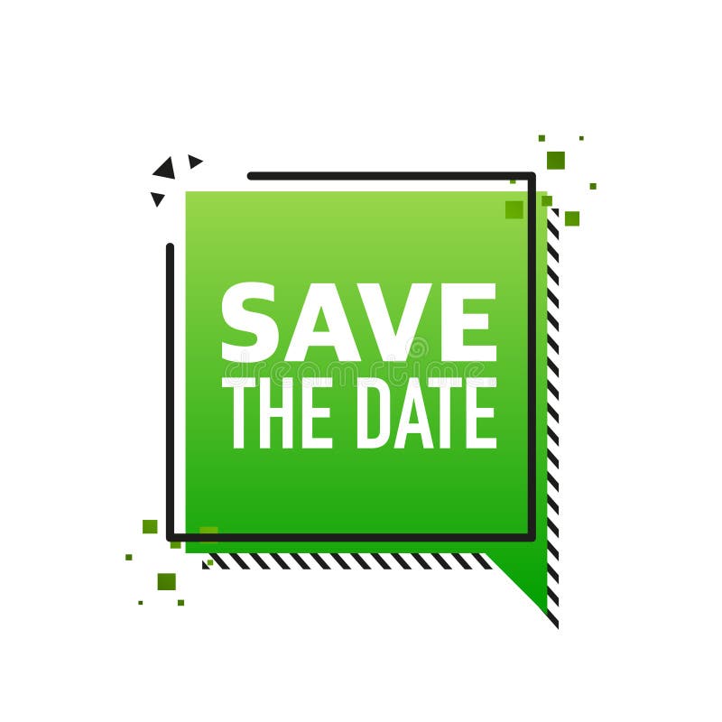 Green Moder Banner with Save the Date. Vector Illustration Stock Vector ...