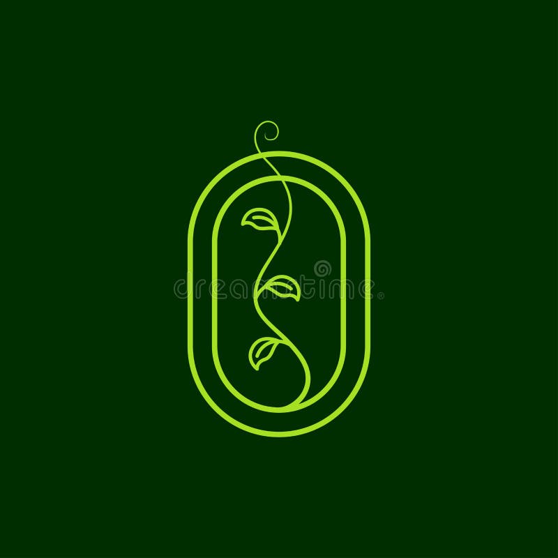 Green Modern Badge with Plant Growth Logo Design Stock Vector ...