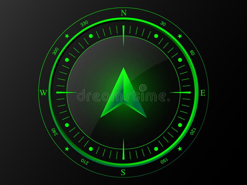 Green modern compass stock vector. Illustration of bearing - 36961089