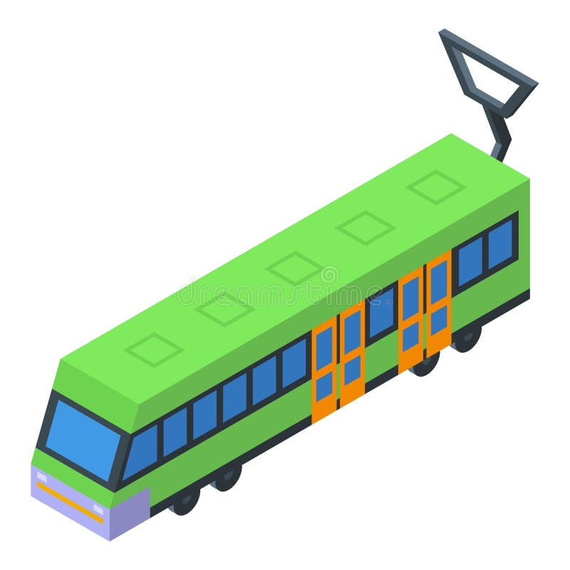 Green Modern Tram or Train Public Transportation Illustration Stock ...