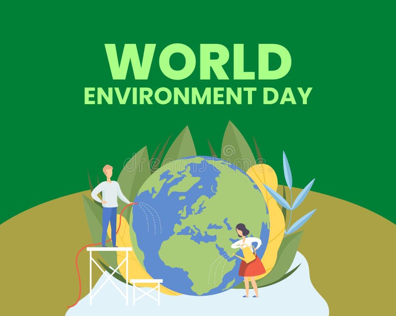 Green Modern World Environment Day Photo Collage Stock Illustration ...