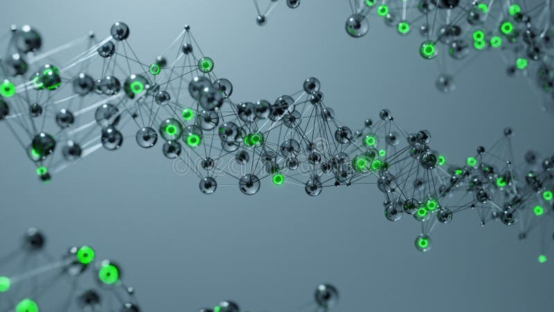 Green Molecular Structure, 3d Model Molecule, Neurotransmitter ...