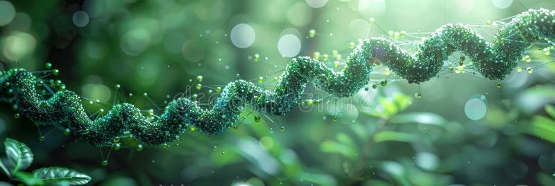 Green Molecular Structure in a Natural Setting, Symbolizing Concepts of ...