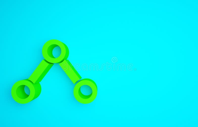 Green Molecule Icon Isolated on Blue Background. Structure of Molecules ...
