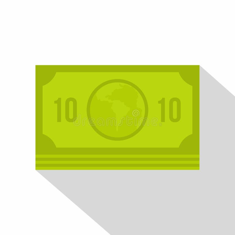 Green Money Banknote Icon, Flat Style Stock Vector - Illustration of ...