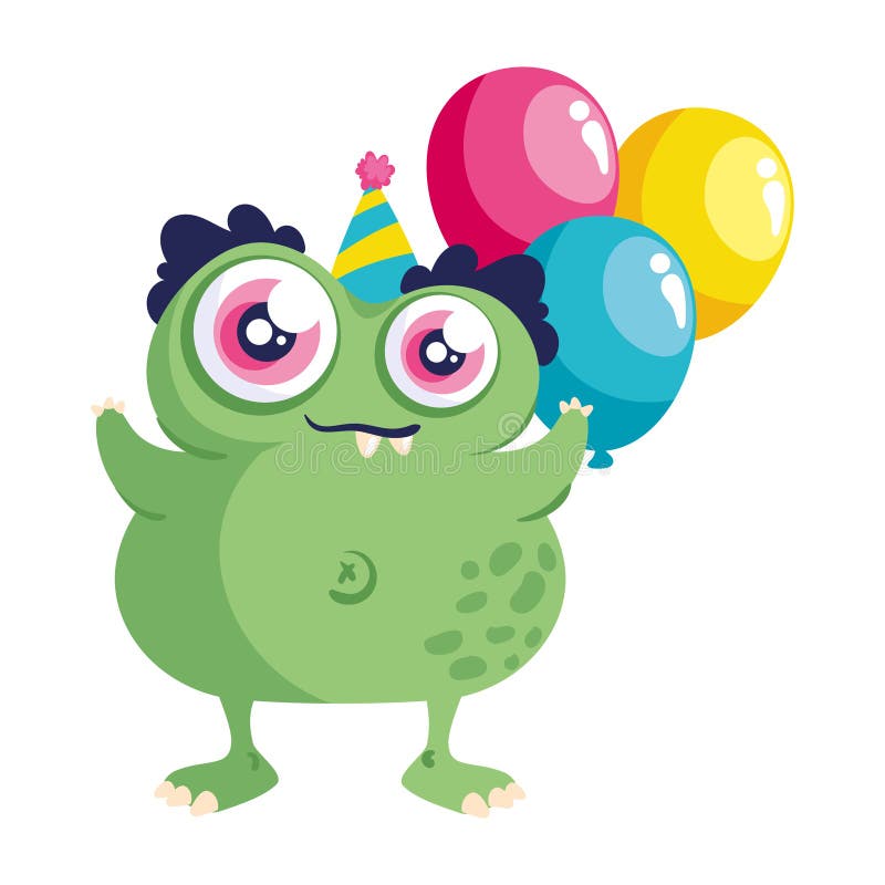 Green Monster Birthday Party Stock Vector - Illustration of cartoon ...