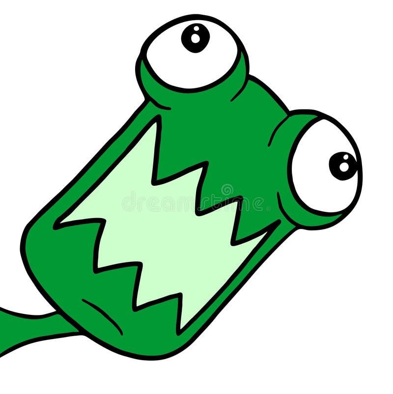 Green monster stock vector. Illustration of smiling, demon - 34021860