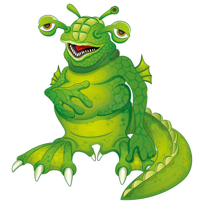 Little Green Monster stock vector. Illustration of monster - 2683454