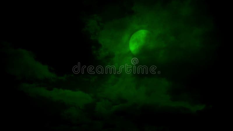 Clouds Move Over Scary Green Moon Stock Video - Video of clouds, evil ...