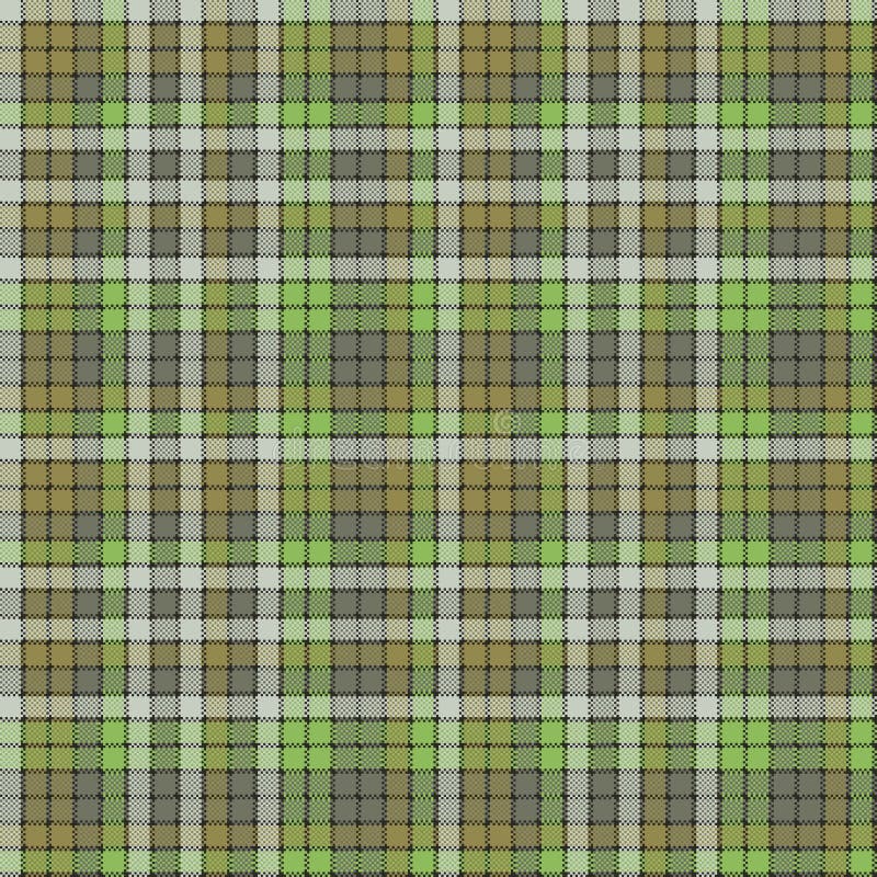 Green Mosaic Check Plaid Seamless Pattern Stock Vector - Illustration ...