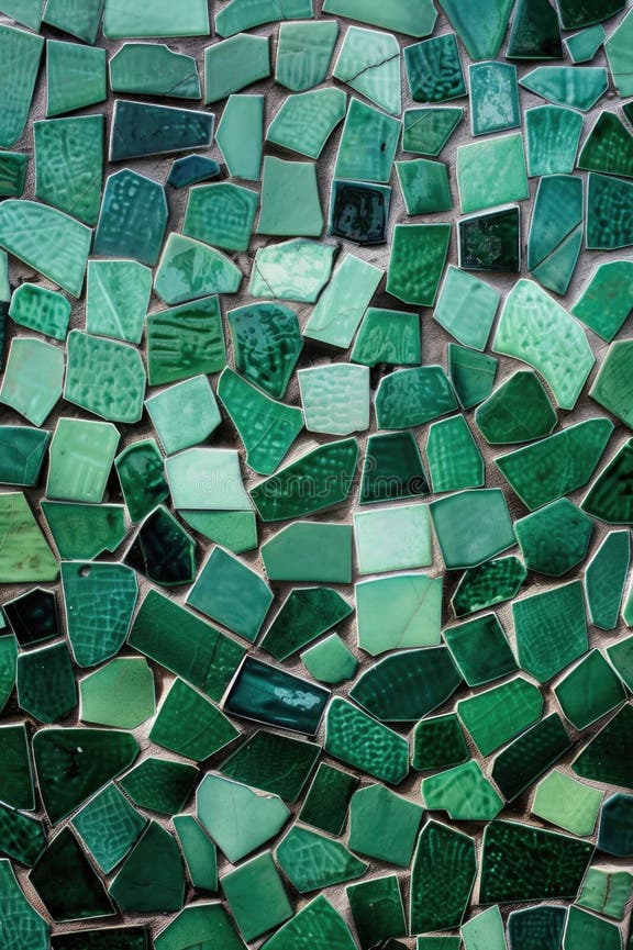 A Green Mosaic Tile Wall with a Green Tile Pattern Stock Image - Image ...
