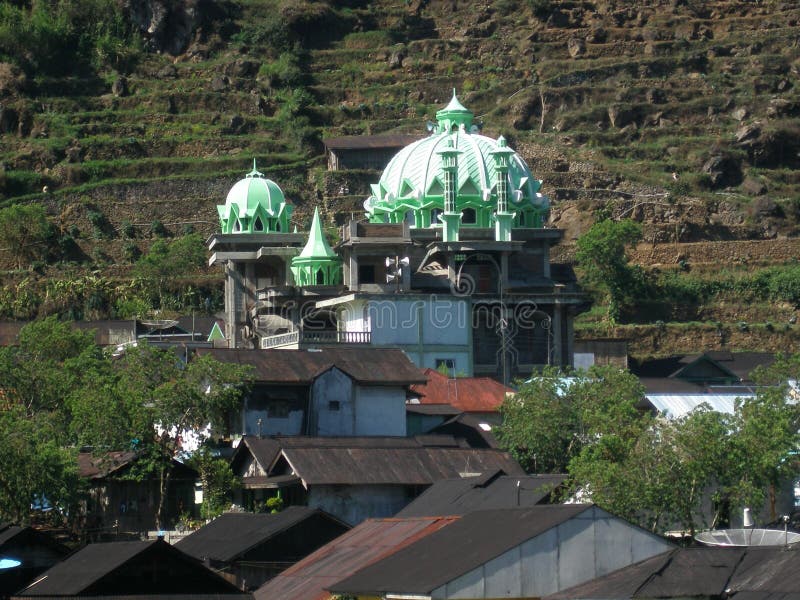 Green mosque on the hill stock photo. Image of tourism - 262865590