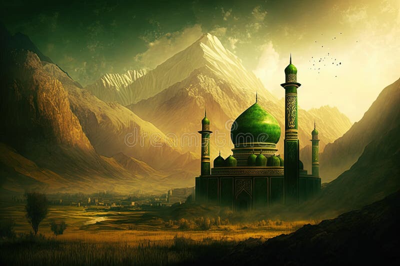 Green Mosque Wallpaper