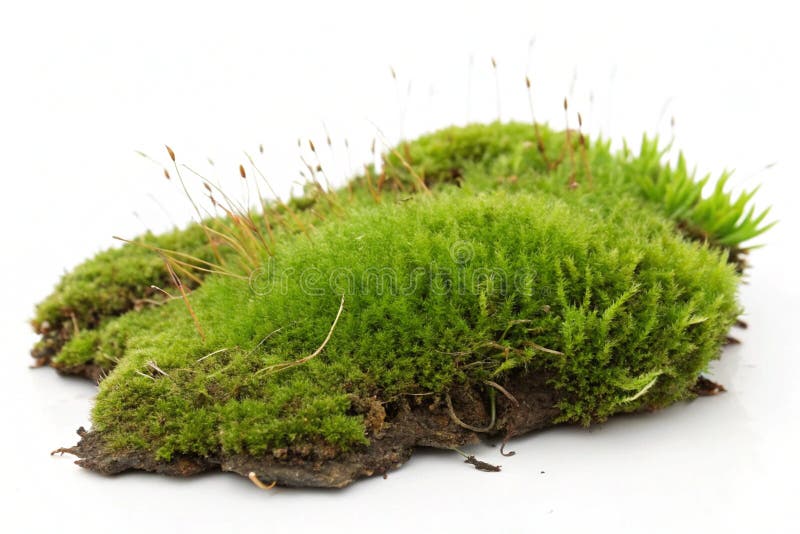 Green Moss Isolated on White Stock Illustration - Illustration of lush, wild: 357618662