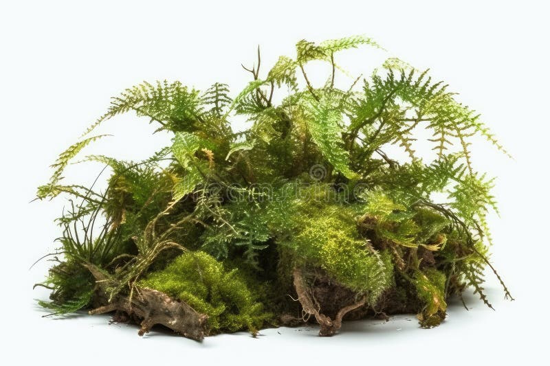 Green Moss Leaves. High Resolution, Isolate on White Background. Stock ...