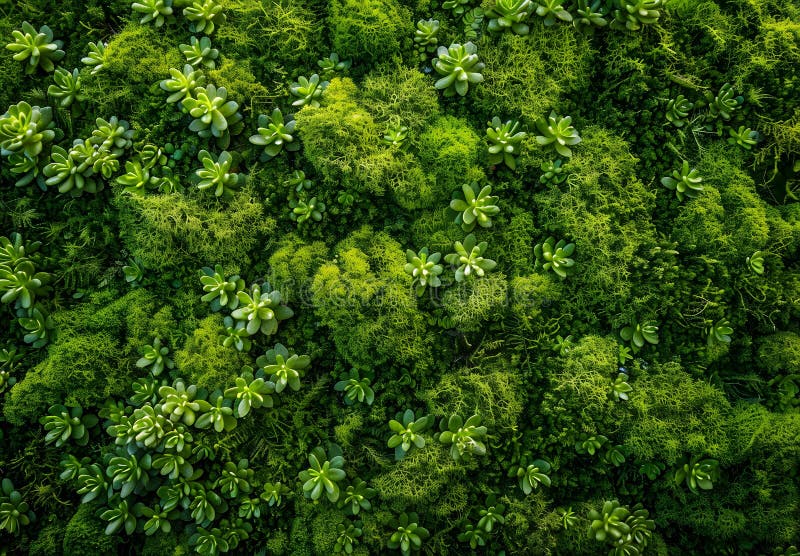 Green Moss Texture Background, Top View Stock Illustration ...