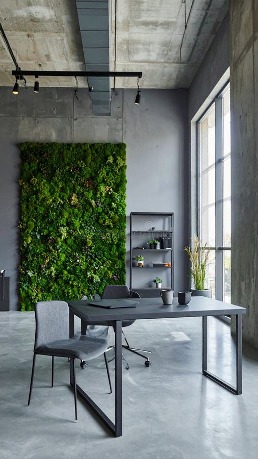 Green Moss Wall Panel in Office for Eco Friendly Office, Modern ...