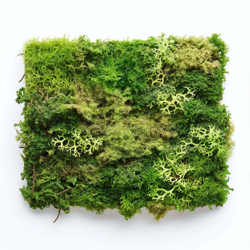 A Detailed Moss Patch Isolated on White Background Stock Image - Image ...