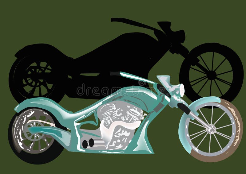 Green Motorcycle with Shadow Stock Vector - Illustration of sports ...