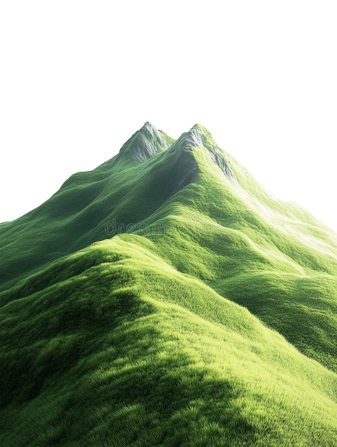 A Green Mountain Hill is Set Against a Transparent Background To ...