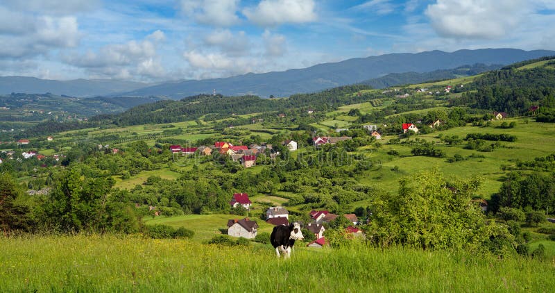Green Mountain Hills on a Fresh Spring Morning Stock Photo - Image of ...