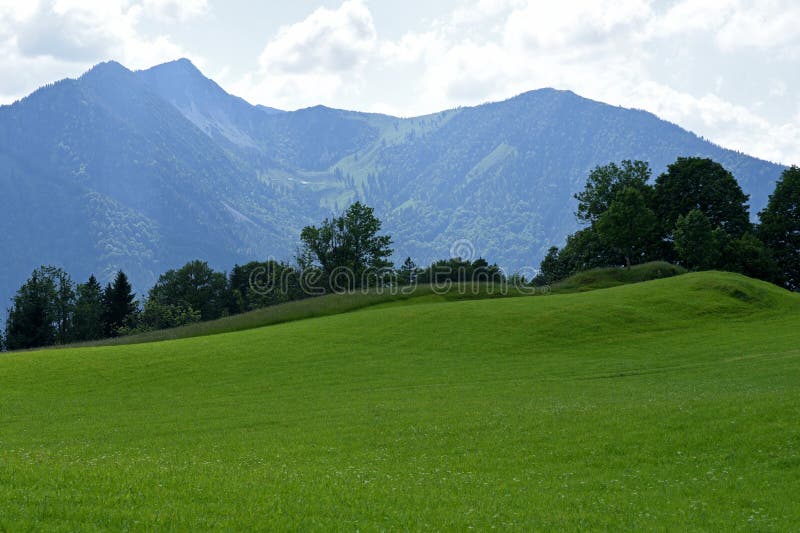 Green Mountain Landscape in the Bavarian Alps, Germany Stock Image ...