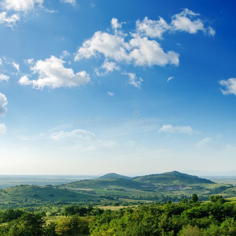 Green Mountain Landscape with Trees Stock Photo - Image of covered ...