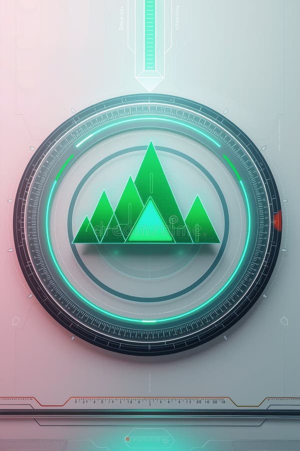 Green Mountain Range Circular Data Visualization Graph Showing Peak ...