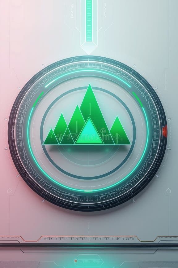 Green Mountain Range Circular Data Visualization Graph Showing Peak Heights in Polar Coordinate ...