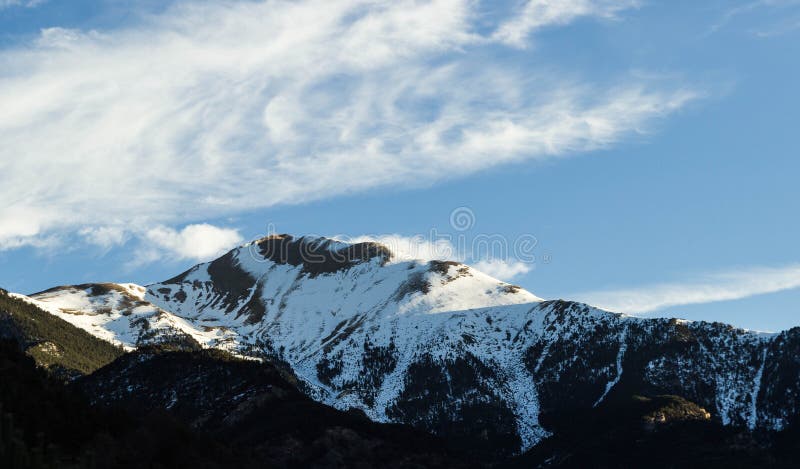 Green Mountain with Snow stock photo. Image of nature - 87322878