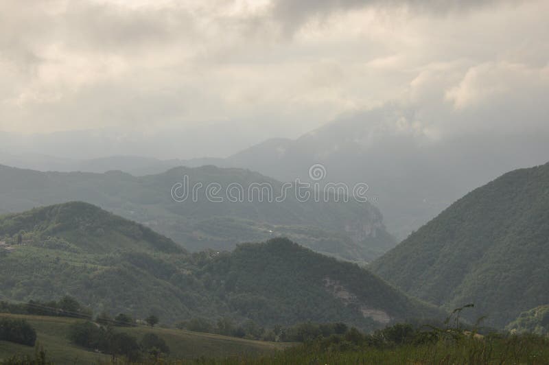 Green Mountains on the Border of Tuscany and Emilia-Romagna in Italy ...