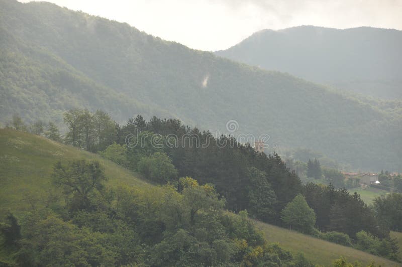 Green Mountains on the Border of Tuscany and Emilia-Romagna in Italy ...