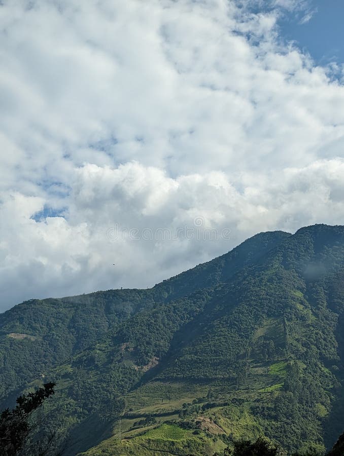 Green Mountains with Clouds in the Ecuadorian Alps Stock Photo - Image ...