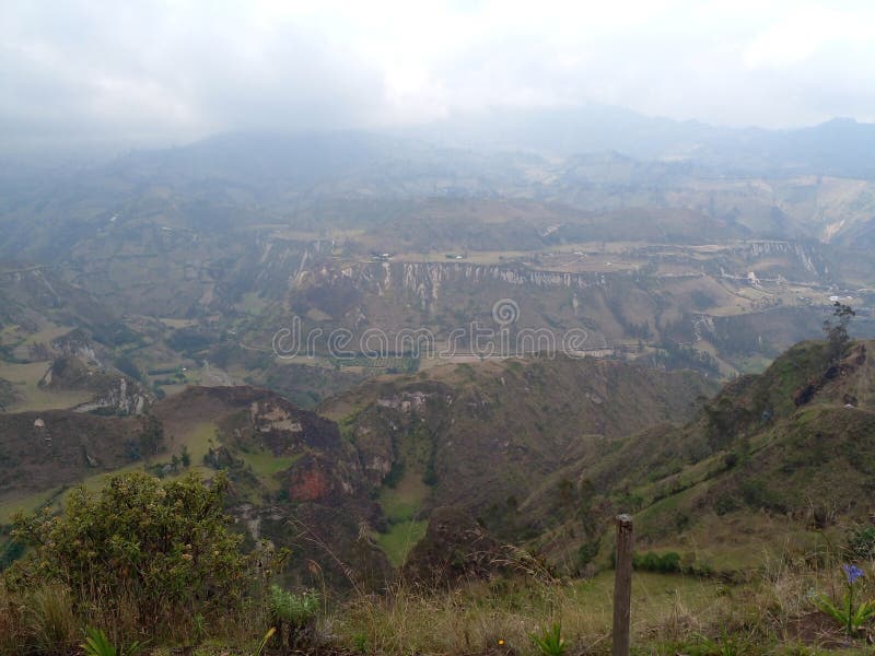 Green Mountains in the Cold Paramos of the Ecuadorian Sierra Stock ...