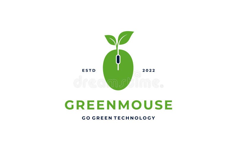 Green mouse with leaf logo stock vector. Illustration of application ...