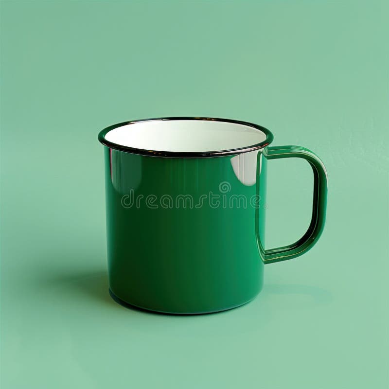 Green Mug on Matching Green Background. Generative Ai Stock ...