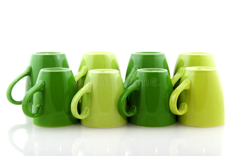 Green mugs stock photo. Image of isolated, glance, green - 12371108