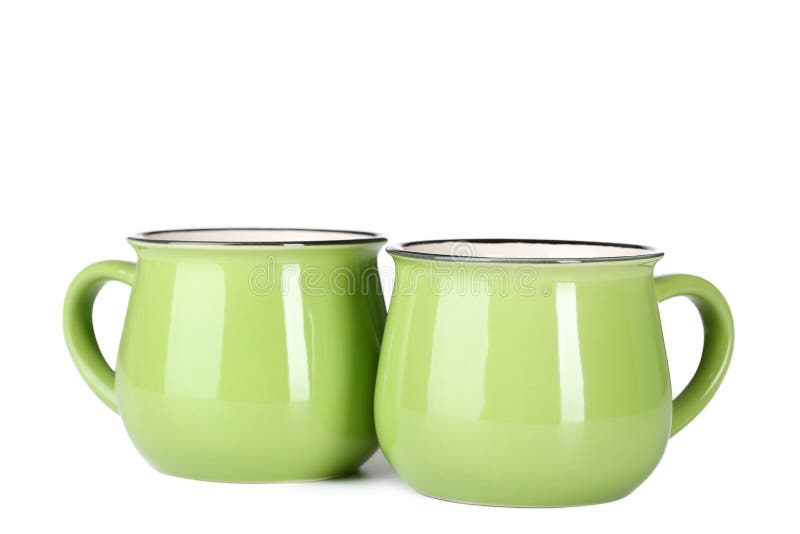 Empty Green Cup Isolated on White Stock Image - Image of macro, green ...