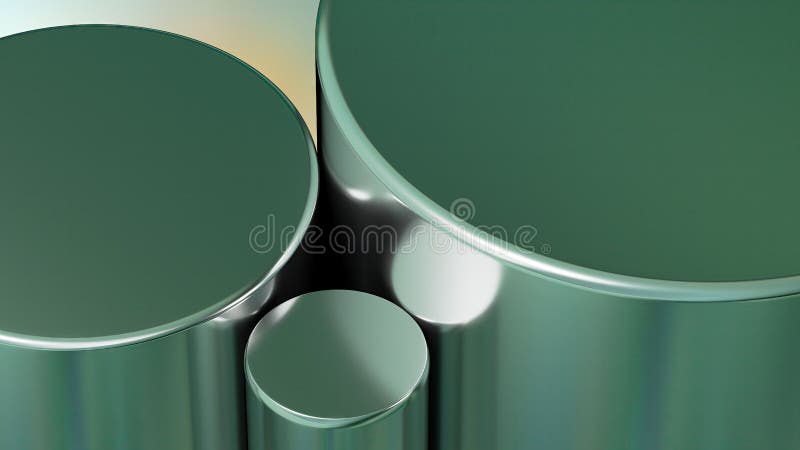 Green, Multiple Metallic Columns, Upright, Abstract, Dramatic ...