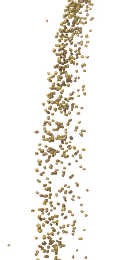 Green Mung Beans Fall Down in Group, Green Mung Bean Float Explode ...